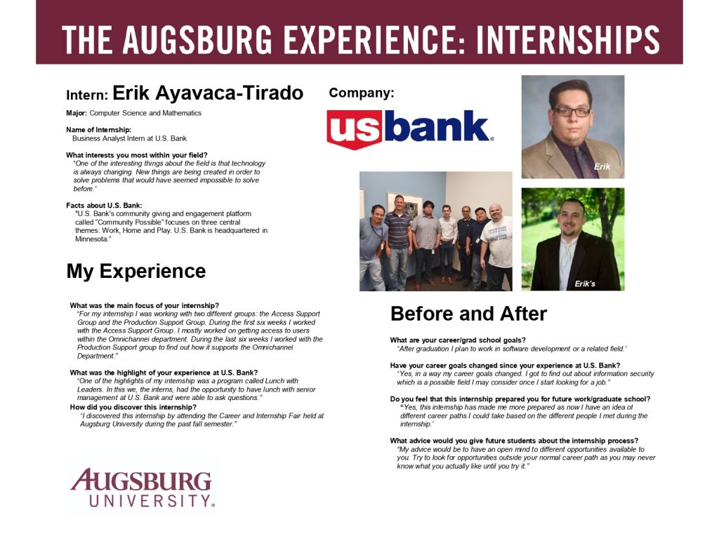 Internship Posters: students' experiences - STEM Programs | Augsburg ...