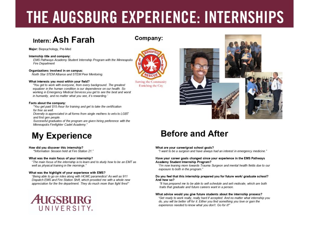 Internship Posters: students' experiences - STEM Programs | Augsburg ...